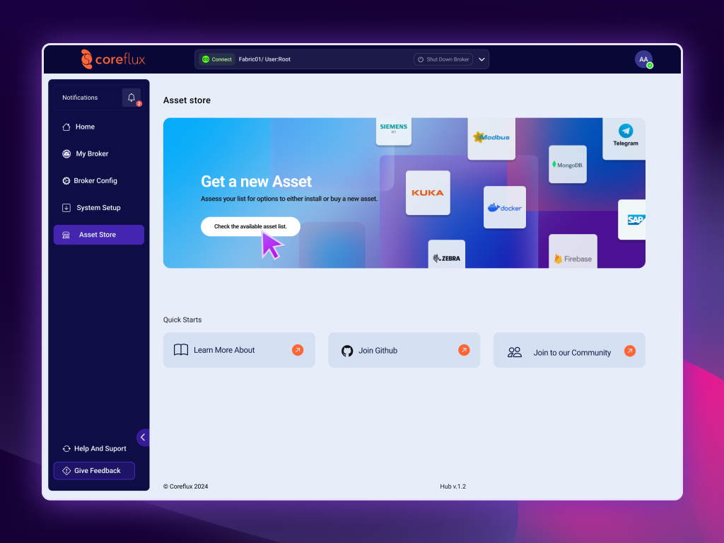 Asset installation and configuration - Coreflux Documentation